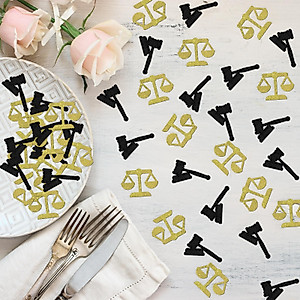 ShuanQ 120pcs Balance & Gavel Confetti - Congrats Law Grad Party Sign - Lawyer Grduation Party Table Decoration Scatters for DIY Crafts