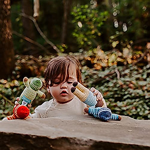 Pebble | Handmade Pixie Rattle - Fern- Green | Crochet | Fair Trade | Pretend | Imaginative Play | Montessori | Machine Washable