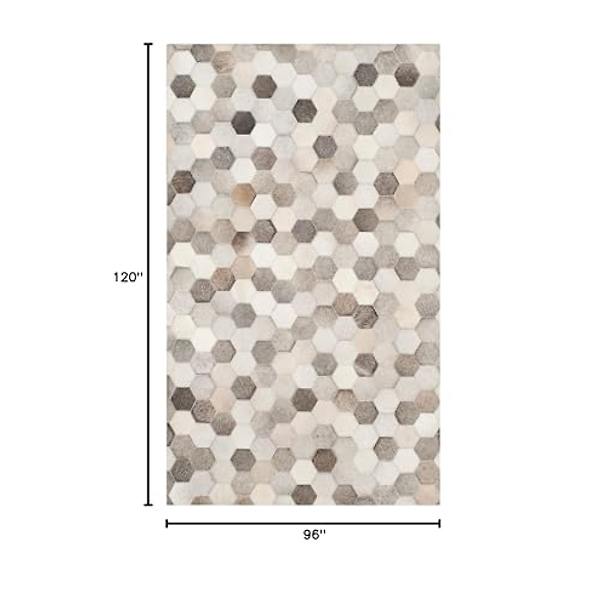 SAFAVIEH Studio Leather Collection 8' x 10' Ivory/Grey STL217A Handmade Mid-Century Modern Leather Area Rug