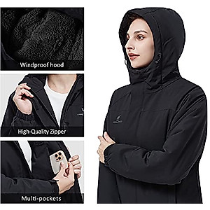 CAMEL CROWN Women's Waterproof Ski Jacket Winter Coat Windbreaker Fleece Inner Snow Hiking Outdoor