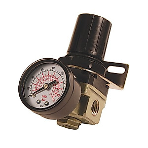 Primefit R1401G Mini Air Regulator with steel-Protected Gauge, 60-Scfm At 100-Psi, 1/4" Npt