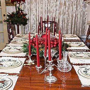 YIHANG Red Taper Candles - Set of 14 Dripless Candles - 10 inch Tall, 3/4 inch Thick - 7.5 Hour Clean Burning