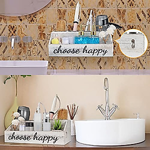 Hair Tool Organizer, Hair Dryer Holder Rustic Wood Blow Dryer Holder Hair Product Straightener Brush Holder Wall Mount Vanity Accessories Bathroom Sink Organizer Storage Stand Countertop Cabinet Door