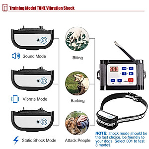 HEXIEDEN Wireless Electric Dog Fence,Pet Boundary Containment System,Safe Effective Vibrate/Shock Dog Collar,Waterproof,Rechargeable,Adjustable Range,Harmless,for 1 2 3 Dogs,for3dogs