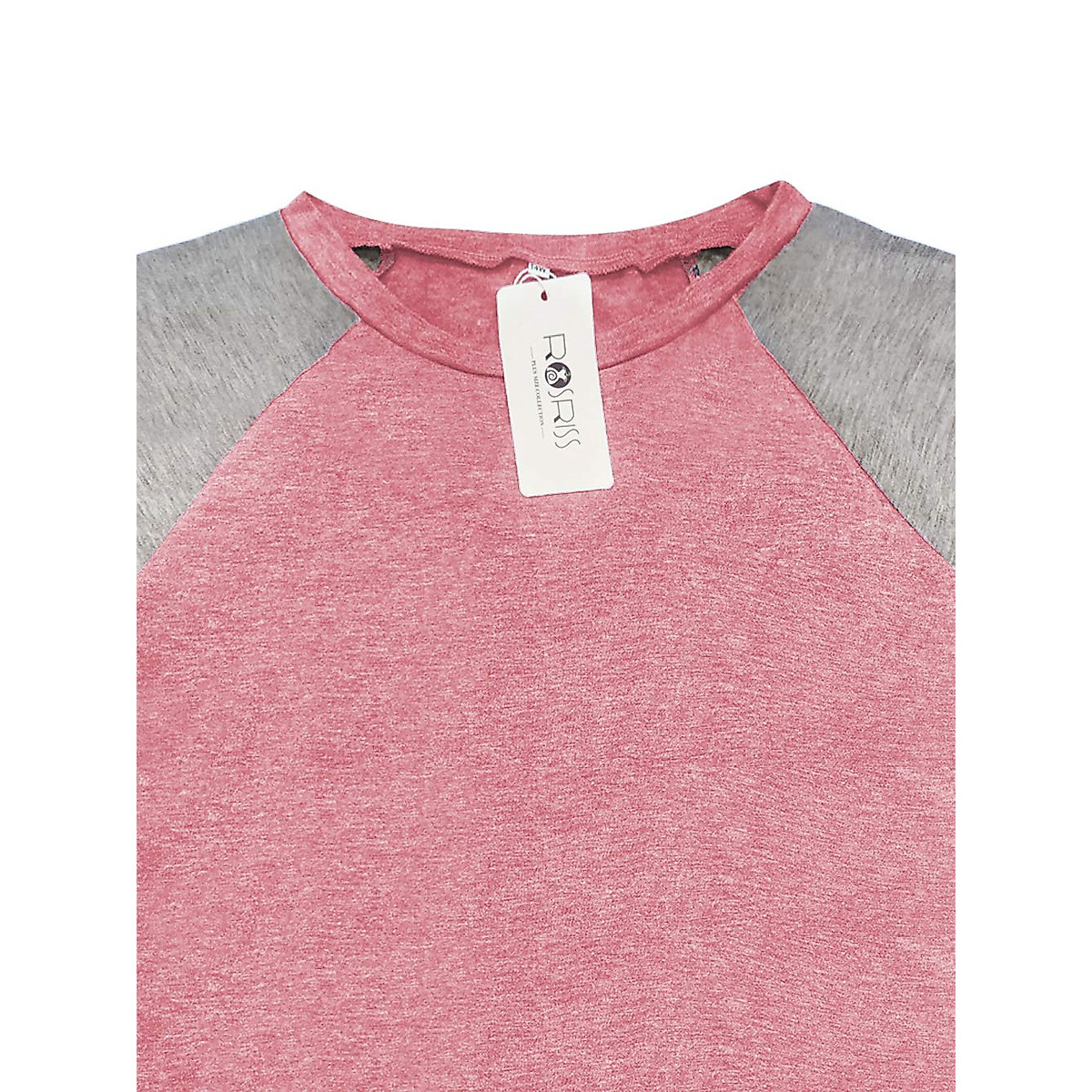 ROSRISS Plus Size Tops for Women 3x Summer Loose Fit Color Block T Shirts Pink 24W