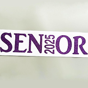 Senior Sash 2025 Purple,White Senior Cheer Sashes Class of 2025 Graduation Celebration Class Competition Sash Party Supplies 6 Pack