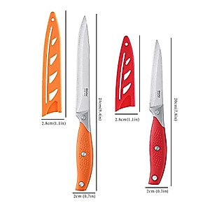 OLULU Paring Knife, 8 PCS Paring Knives, High Carbon German Stainless Steel Paring Knife Set, Knives With kitchen Accessories
