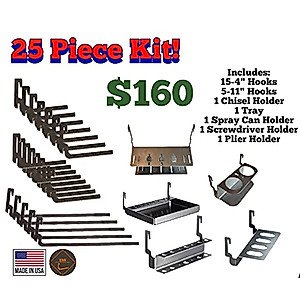 25 Piece Heavy Duty Tool Storage Kit, Industrial Strength Tool Storage and Tool Rack Accessory