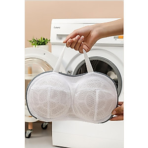 3pcs bra washing bags for laundry, bra washer protector for laundry,lingerie bags for washing delicates Fits for A-C Cups Bras（Gray）