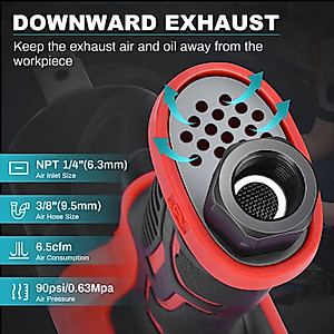 XIIW 3/4 Inch Air Impact Wrench, Max Nut-busting Torque 1950 ft-lbs, Heavy Duty 7000RPM 3/4 Air Drive Impact Gun, Twin Hammer Pneumatic Tool for Automobile Repair