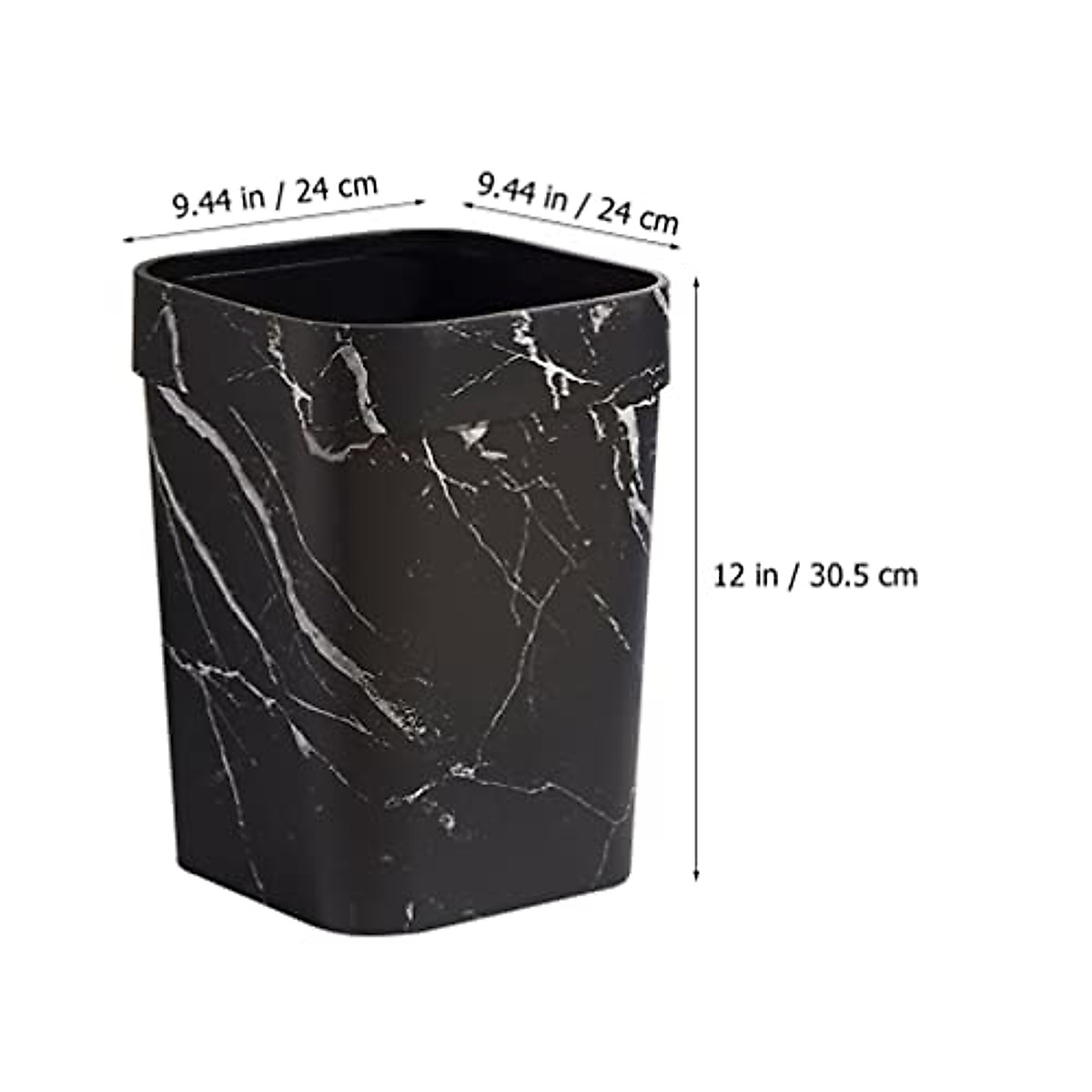 Cabilock Uncovered Trash Can Creative Marble Garbage Can Paper Waste Basket Dustbin Pen Pencil Desktop Storage Organizer for Home Kitchen Bathroom Office