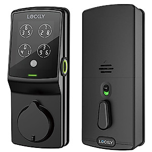 Lockly Secure Plus Deadbolt | Bluetooth Digital Door Lock, Fingerprint Scanner, Touchscreen Keypad, App Control, Auto Lock, Keyless Entry Door Lock (PGD728FMB, Matte Black)