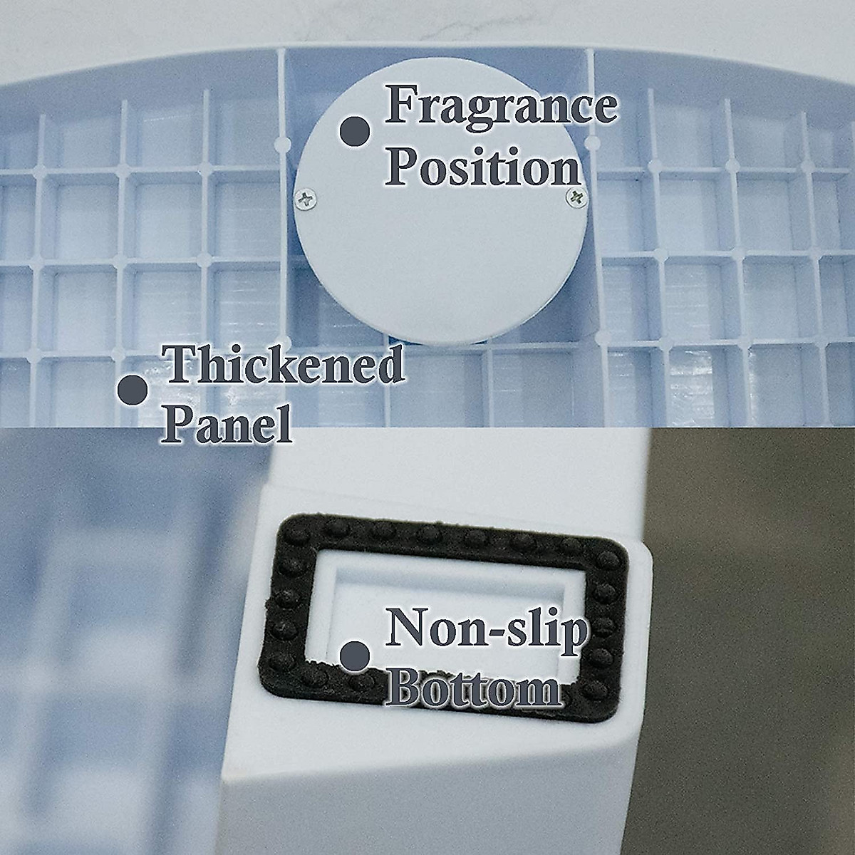 Toilet Stool Poop Stool Adult, Toilet seat Footstool, Foldable Bathroom Stool with Scented Bead Box Folding Squat for Toddler and Adult Replaceable Spice Box Fit for Toddler and Adult, 7inch(White)