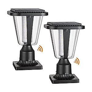 Lovus 2Pack Solar Post Light Fixture, Two Mounting Ways, Pole/Pier Mount 6000k Outdoor Solar Post Lamp Dusk to Dawn for Patio, Garden