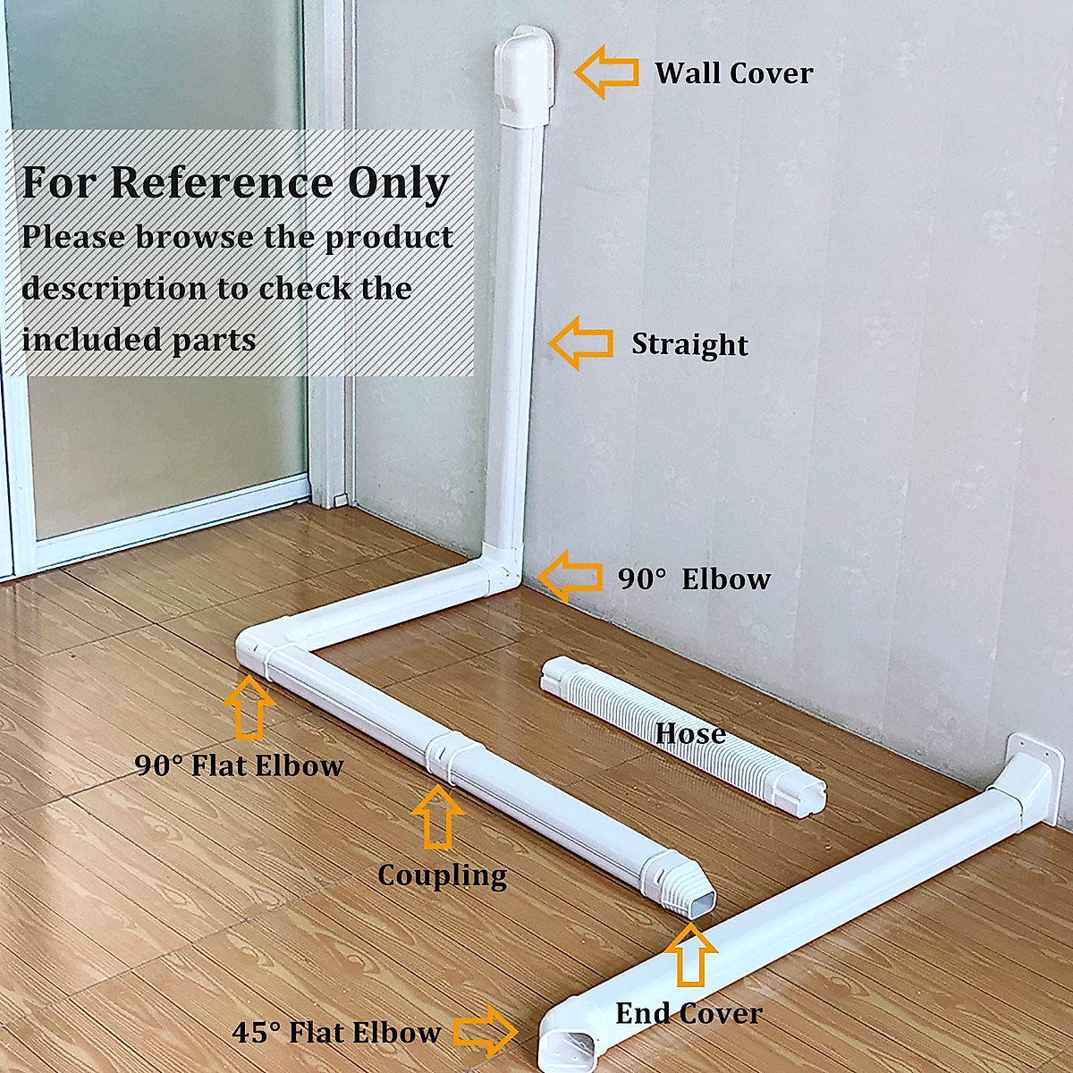 LyPrem 16.5Ft Mini Split Line Set Cover 4" PVC Line Cover Kit for Mini Split and Central Air Conditioner & Heat Pump