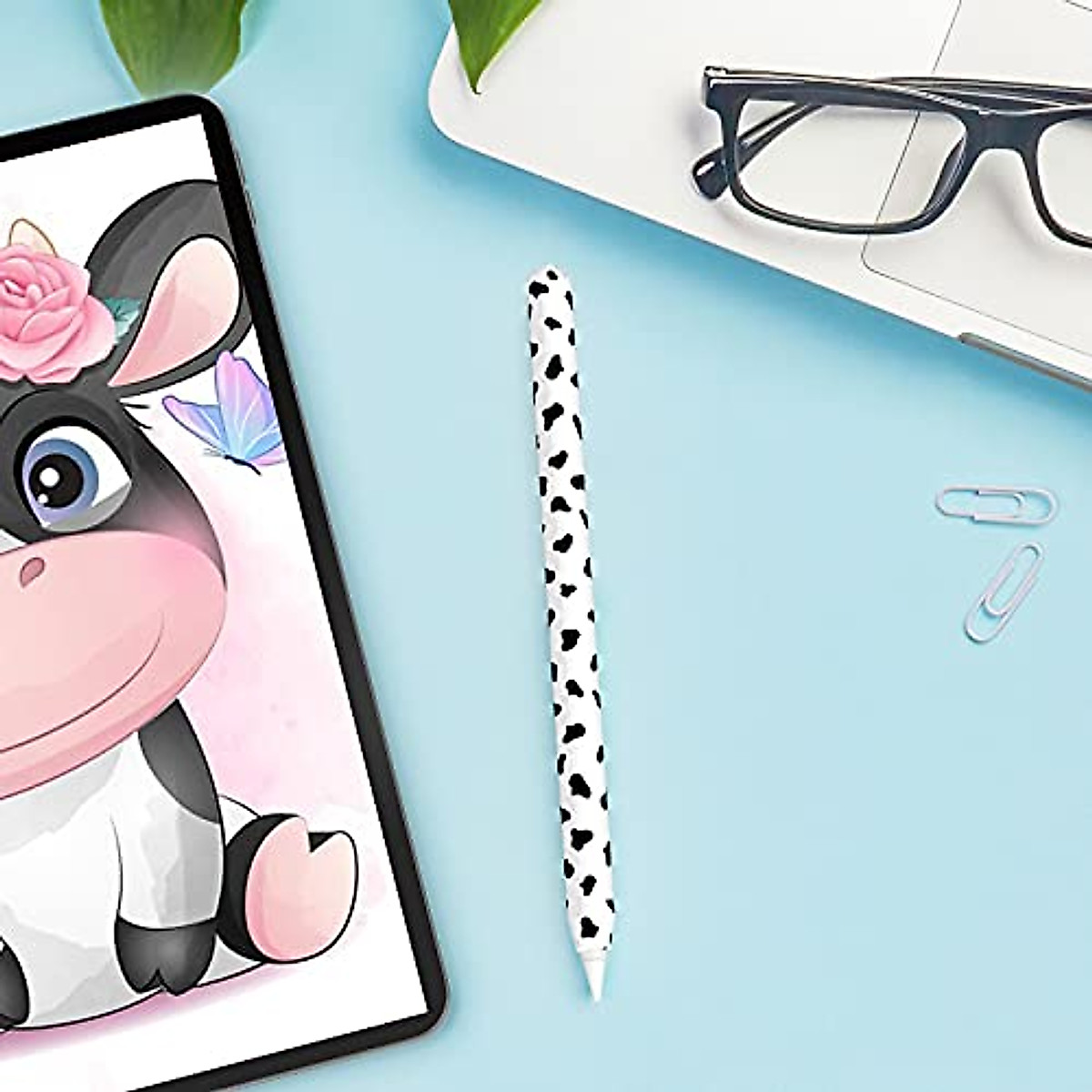 NIUTRENDZ Cow Print Case for Apple Pencil 2nd Generation Cover Protective Silicone Sleeve Skin Accessories Compatible with Apple Pencil 2nd Gen (Black)