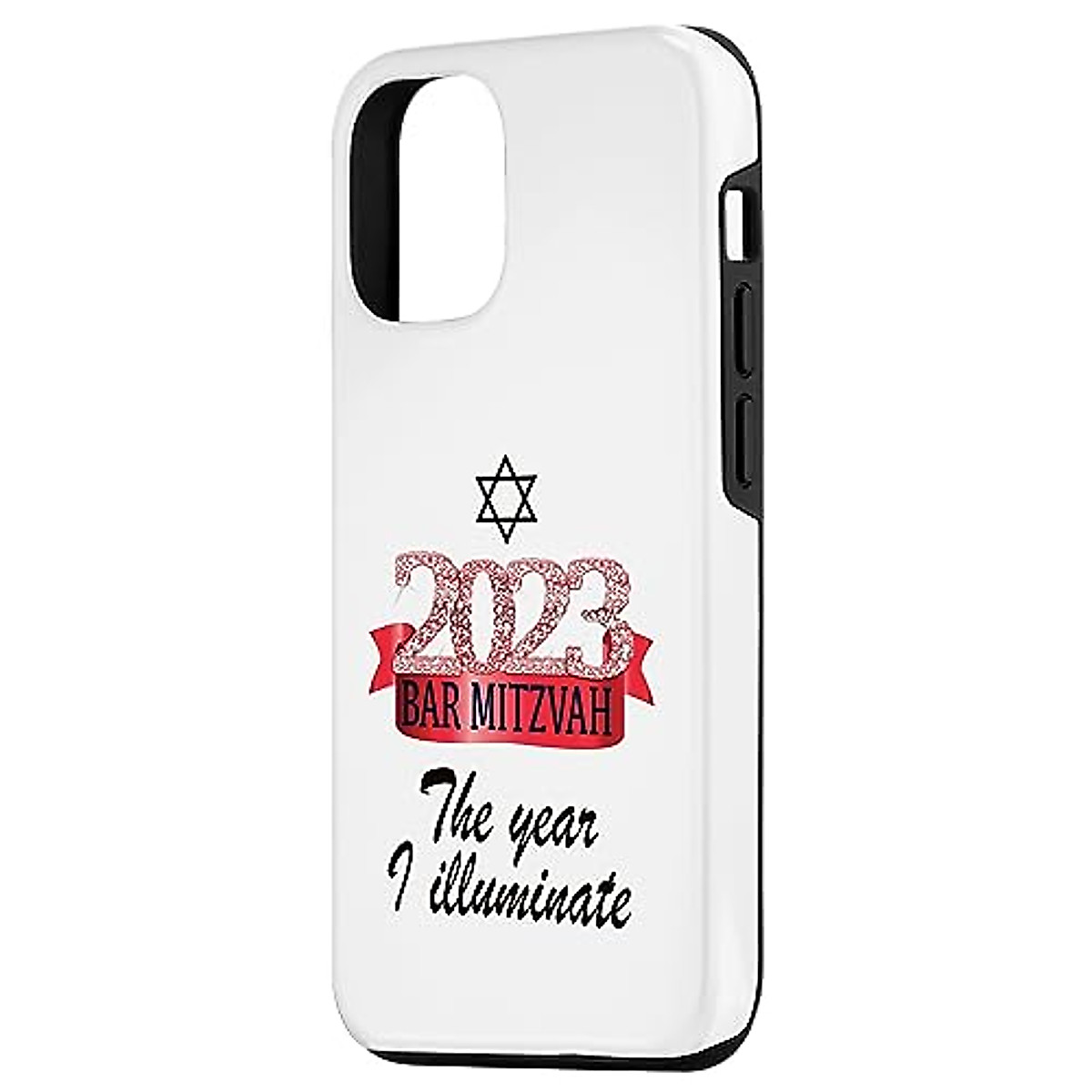 iPhone 13 Pro 2023 Bar Mitzvah Quote Festive White Red Decor Case