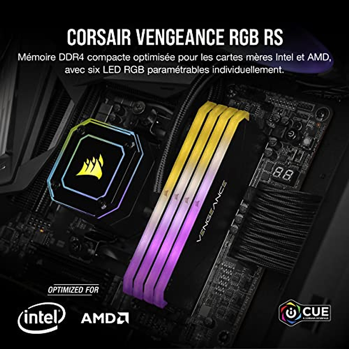 CORSAIR VENGEANCE RGB RS 16GB (2x8GB) DDR4 3600 (PC4-28800) C18 Desktop memory