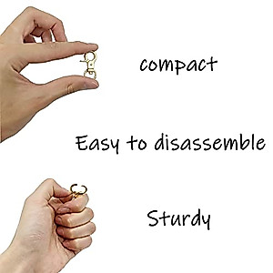 DORUI Dog Tag Clips 2 Pack Easy Change for Pet ID Tag Quick Clips Small Medium Large Dogs and Cats Collars|Gold|