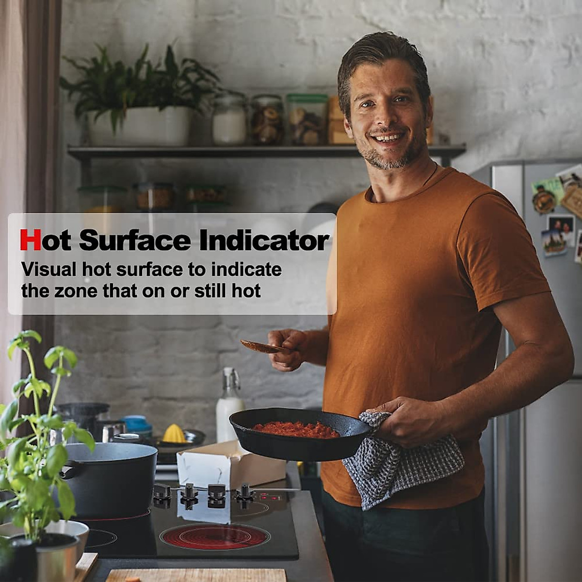 Electric Cooktop, thermomate 30 Inch Built-in Radiant Electric Stove Top, 240V Ceramic Electric Stove with 4 Burners, ETL Certified