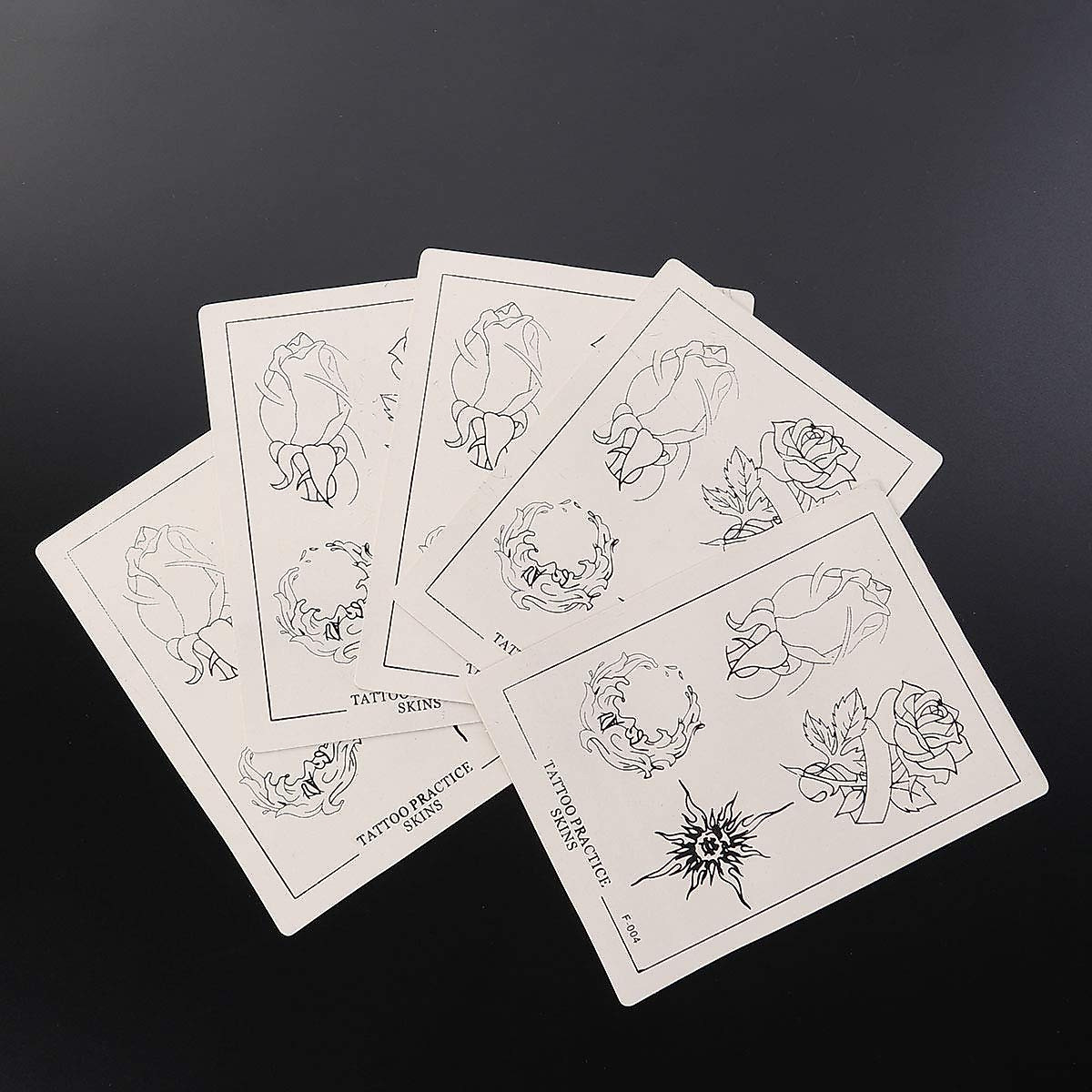 SUPVOX 5pcs Tattoo Practice Skin Rose Pattern Silicone Tattoo Skin for Tattoo Learning Training