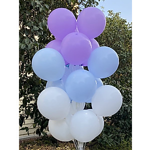JODIDI 60 Pcs 12 Inch Latex Balloons in Purple, Blue and White, Perfect for Spring, Summer, Birthday, Graduation, Wedding and Baby Shower Party Balloons Decorations(Purple Blue And White)