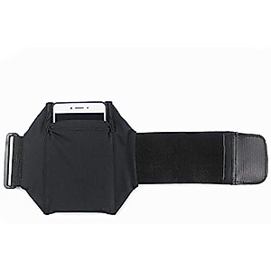 Cell Phone Leg Band & Armband for All Phones with Adjustable Elastic, Sport Leg & Arm Band for Running, Walking, Equestrian, Motorcycle or Hiking (Black)