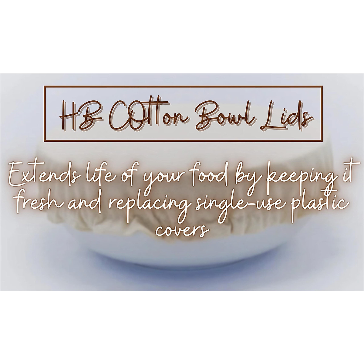 4- Pack Organic Food Bowl Covers Unbleached Reusable 100% Cotton Stretchy Cloth Bowl Covers ~ XL (For 7.5"-10.5" Bowls)