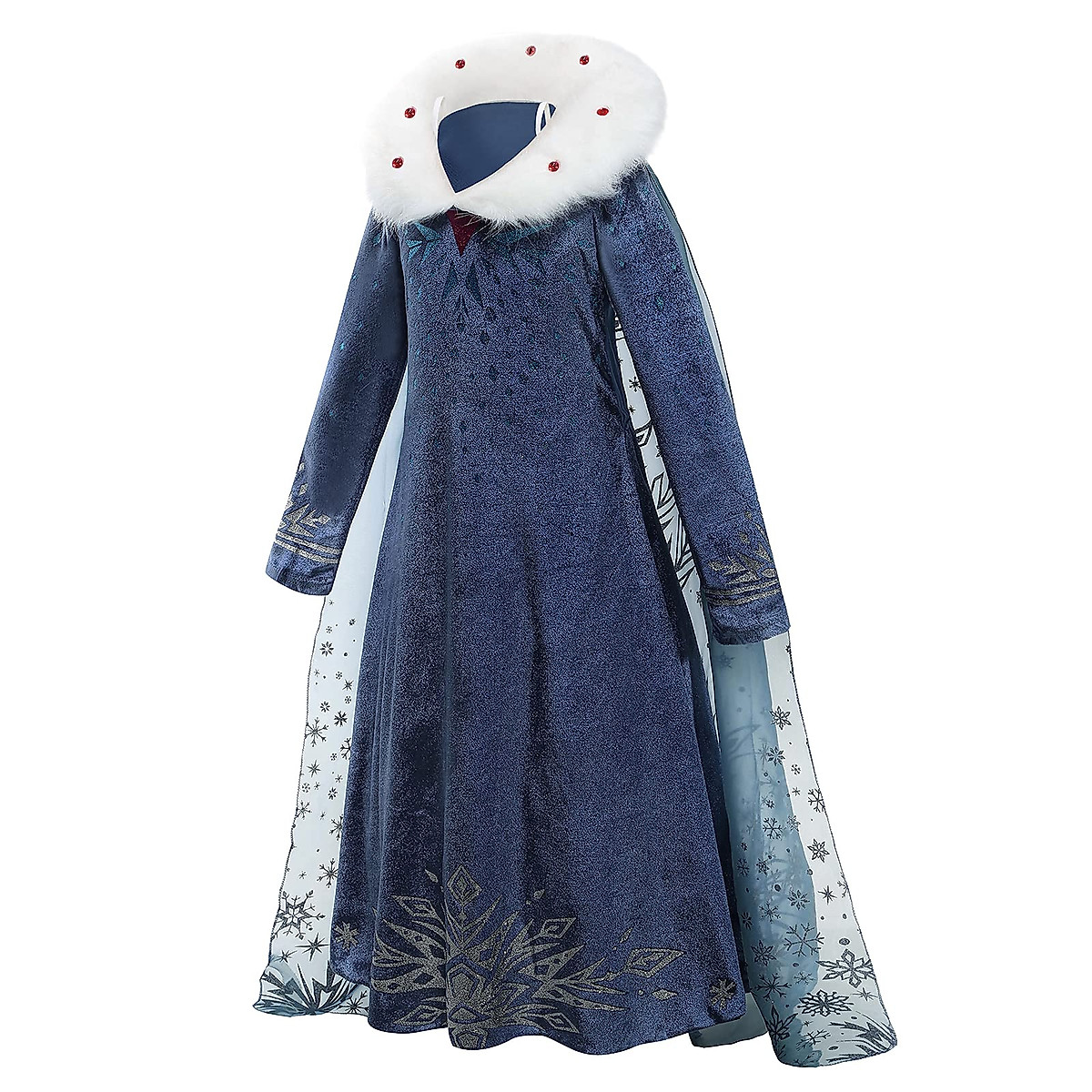 Snow Princess Costume for Girls Winter Costume for Toddlers Dress Up Halloween Birthday Cosplay Cape with Accessories