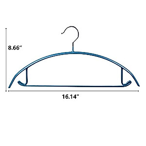 BESSLEE Black Clothes Hangers for Closet 5 Pack, Heavy Duty Metal Hangers for Coats Shirts Pants Sweaters Jackets or Suits, Non-Slip Rubber Coated, Contour Shoulder Ends No Bump, 16.14” Long