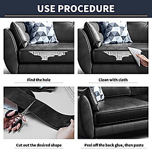 Leather Repair Patch，Leather Repair Tape, 3 x 60 inches Leather Repair Patch for Furniture,Vinyl Repair kit，Leather Couch Patch，for Sofas, Furniture, car Seats, Office Chairs(Dark Brown)