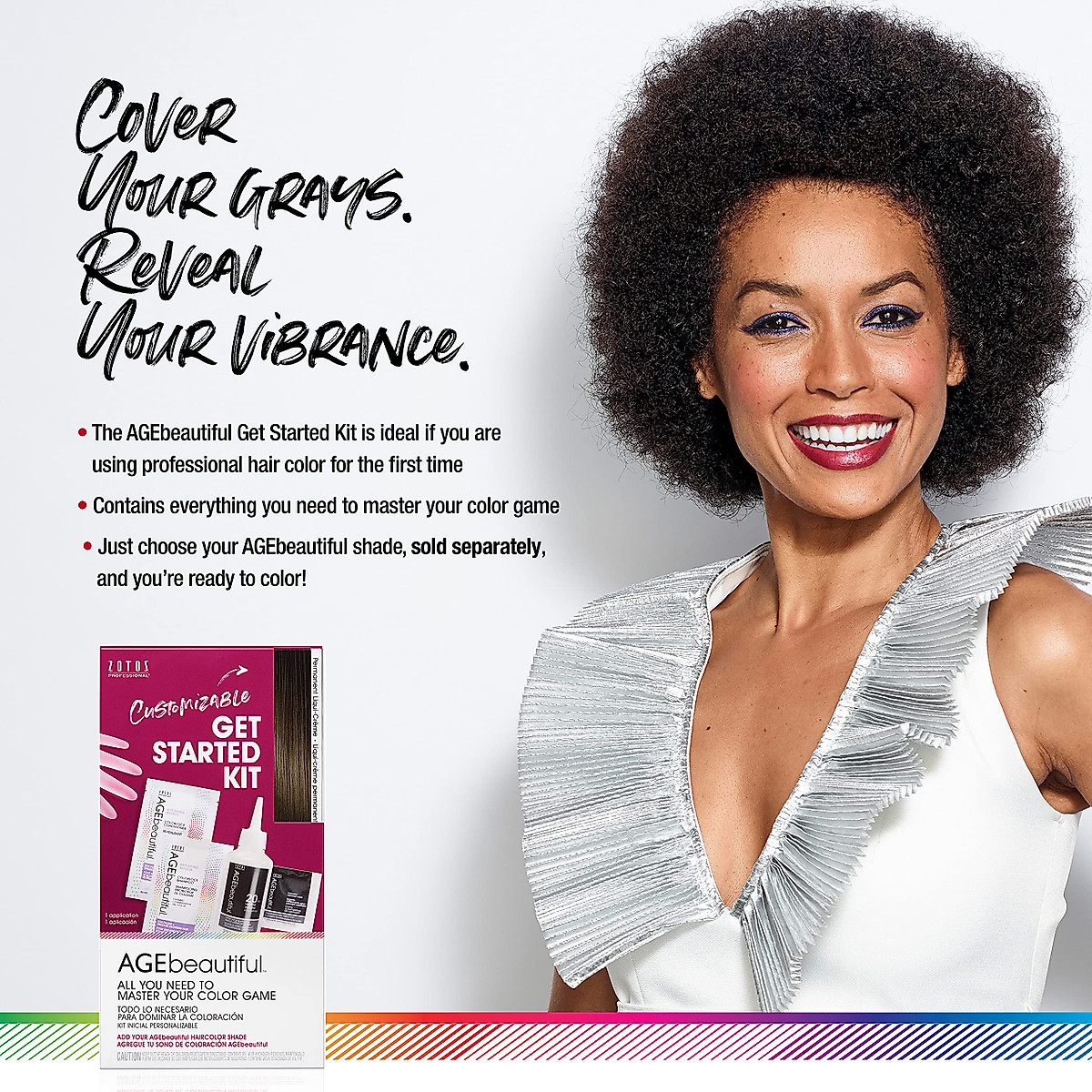 AGE beautiful Permanent Hair Color Dye Liqui Creme Starter Kit | Developer | Applicator Bottle | Shampoo | Conditioner | Gloves | Salon Coloring Tools