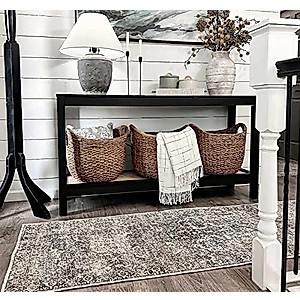 Hauteloom Holi Collection Shiraz - Machine Washable Oriental Persian Living Room Kitchen Bedroom Dining Room Area Rug - Neutral Vintage Distressed Boho Style - Beige, Red, Olive Green - 9'2"x12'