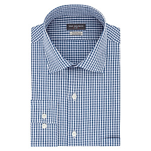 Van Heusen mens Regular Fit Flex Collar Check Dress Shirt, Midnight, 15.5 Neck 32 -33 Sleeve Medium US