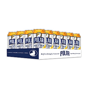 Polar Seltzer Water Orange Vanilla, 12 fl oz cans, 24 pack
