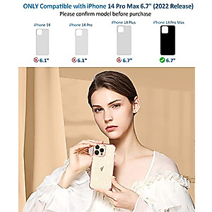 MIODIK for iPhone 14 Pro Max Case Clear Glitter, with Screen Protector + Camera Protector, [Military-Grade Protective] [Non-Yellowing] Slim Shockproof Women Cute Bumper Cover 6.7" 2022 (Sparkle Pink)