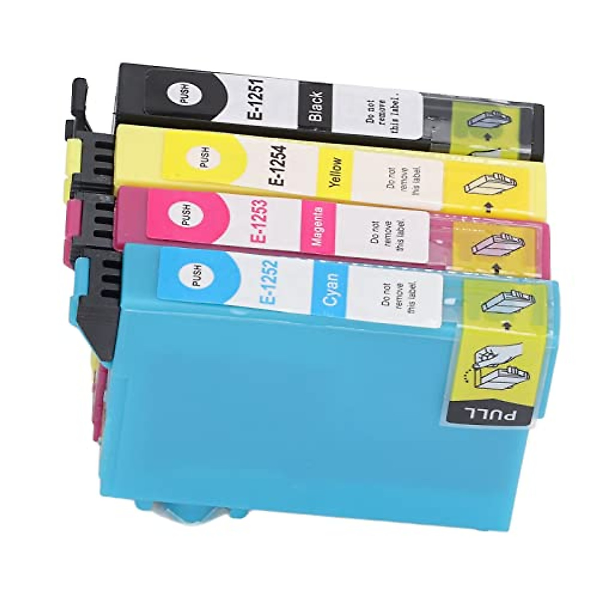 Fafeicy 4 Color PP Printer Ink Cartridges No Leakage Ink Cartridge Replacement T1251 T1252 T1253 T1254