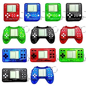 TGIQROVE Video Game Party Favors, Video Games Keychain, Birthday Gaming Party Gifts, Mini Game Console for Kids Classroom Prizes, Goodies Bags Stuffer, Backpack (12Pcs)