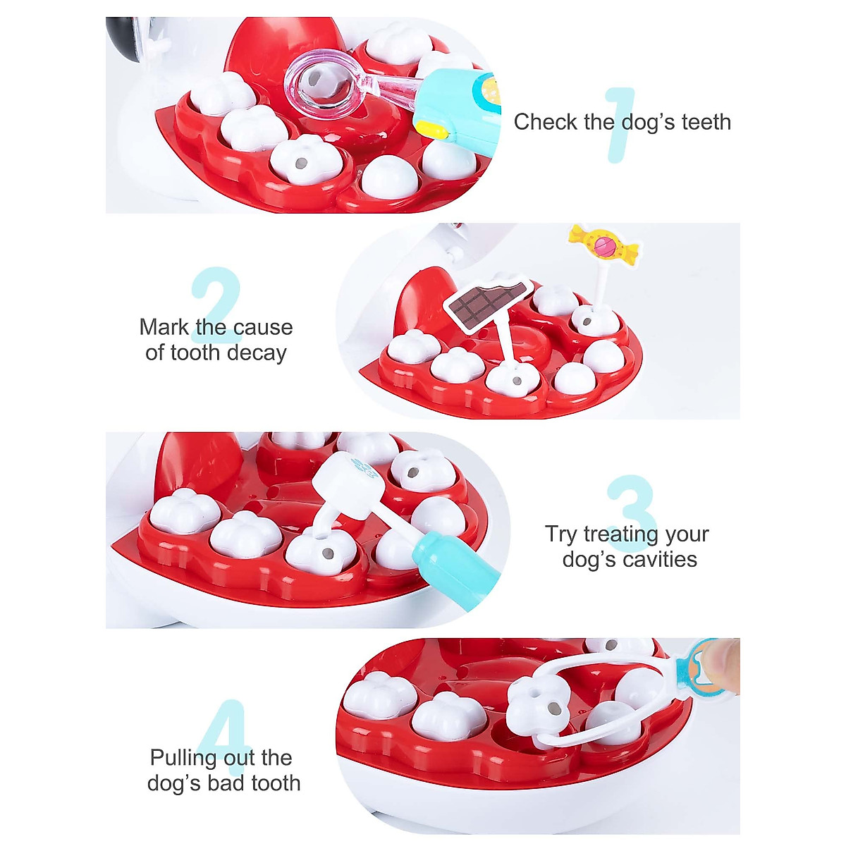 TNOIE Kids Toys, 17 Pieces Simulation Medical Set Role Play Toy, Fun Educational Pretend Play Doctor Toys Gift for Kids Boys Girls Aged 3 4 5 6