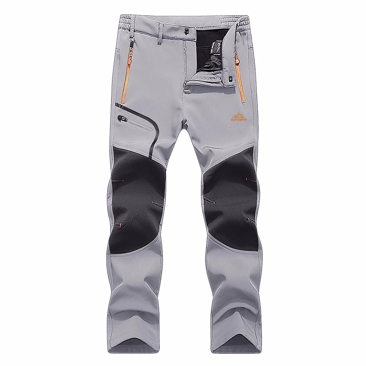 EKLENTSON Mens Hiking Pants Outdoor Fishing Snow Ski Warm Lightweight Work Pants Light Grey