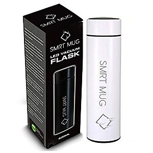 Smrt Mug Stainless Steel Water Bottle with LED Temperature Display – Double Walled Vacuum Insulated Smart Water Bottle | Non-Toxic, BPA Free & Leak Proof Travel Mug for Office, Home or Gym – 17 ounce