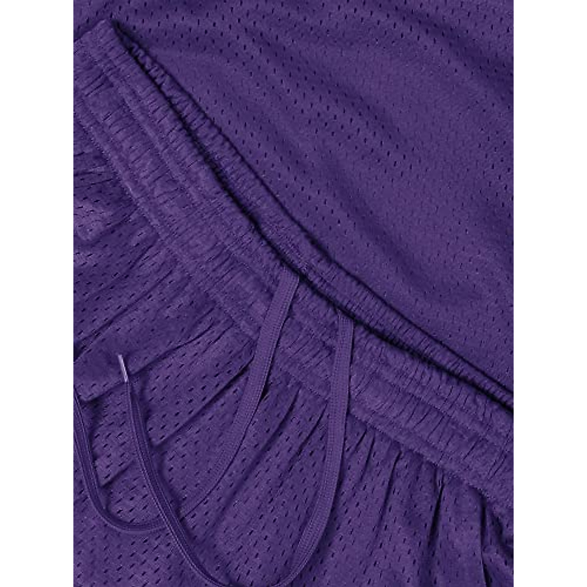Hat and Beyond Mens Mesh Shorts Elastic Sports Gym Performance Workout Boxing Jersey Basketball Pants (Medium, 1ih01_Purple)