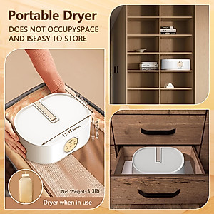 Moppson Portable Dryer.mini Dryer Fit Apartment,Travel,Dorm,RV.Portable Dryer Machine For Clothes With Timing Function Equipped,PTC Heating Body.Dryer Bag & Hanger.For Clothes, Underwear,Baby Clothes