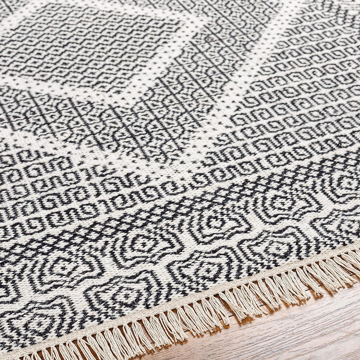 Mark&Day Wool Rugs, 6x9 Nishnabotny Cottage Dark Gray Area Rug, Grey Beige Carpet for Living Room, Bedroom or Kitchen (6' x 9')