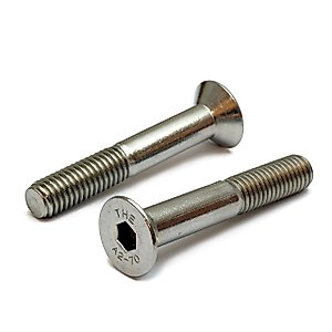 M4 / 4mm x 0.70 - Stainless Steel Flat Head Socket Caps Screws Countersunk DIN 7991 - A2-70/18-8 - MonsterBolts (10, M4 x 40mm PT)
