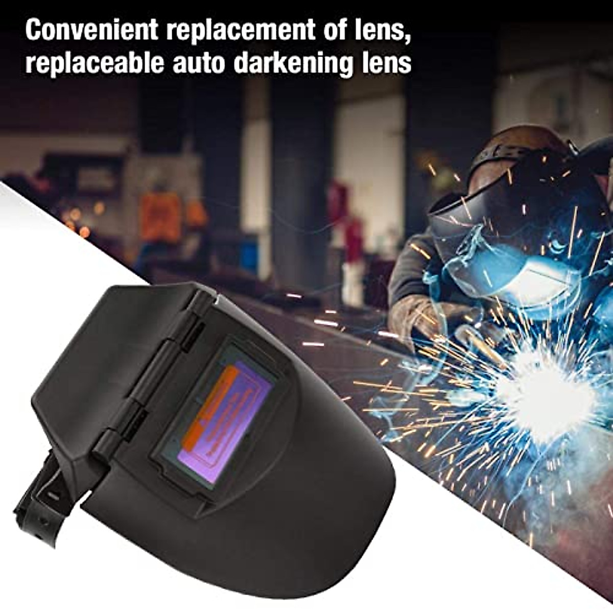 BWLZSP Welding Helmets Solar Auto Darkening Photoelectric Welding Mask Welder Face Shield Half Helmet Personal Protective Equipment Accessories (Black) (Black)