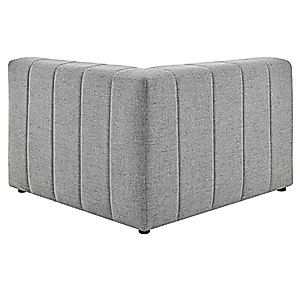 Modway Bartlett Channel Tufted Upholstered 4-Piece L-Shape Sectional Sofa, Light Gray