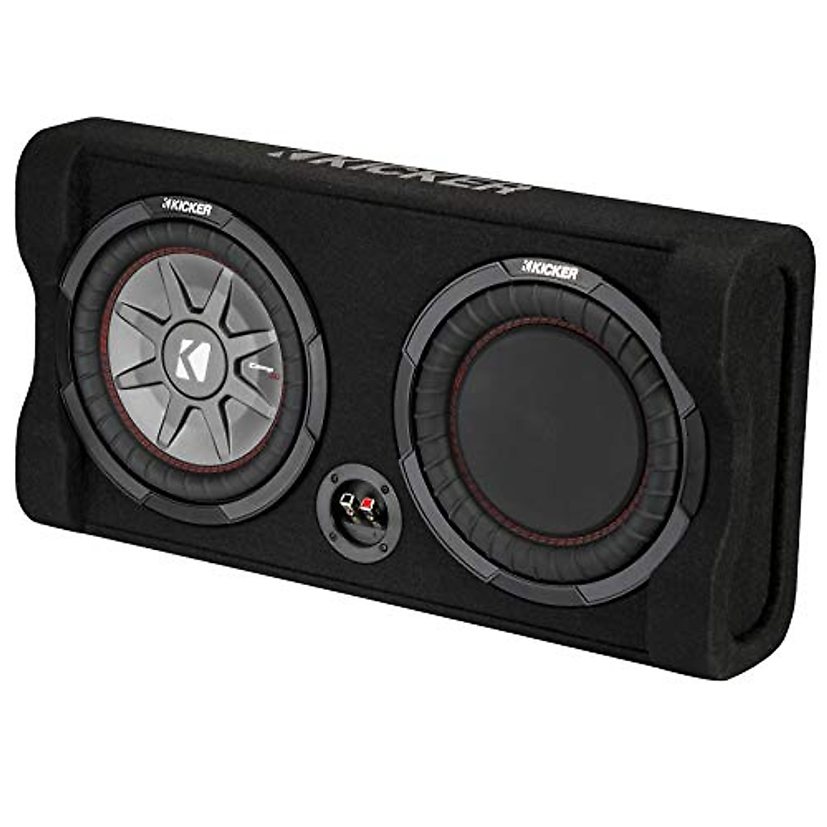 Kicker 47TRTP102 Car Audio Down Firing 10" Thin Sub Box Passive Radiator Bundle with Harmony HA-A400.1 Amplifier & Amp Kit