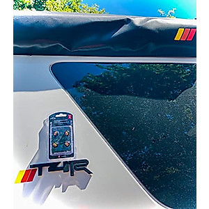 Tactilian Retro Toyota Valve Stem Cap - Red Orange Yellow Yota Aluminum with Rubber Ring Tire Wheel Rim Dust Cover fits Cars, Trucks, Bikes, Motorcycles, Bicycles - (4 Pack) (Retro Toyota)