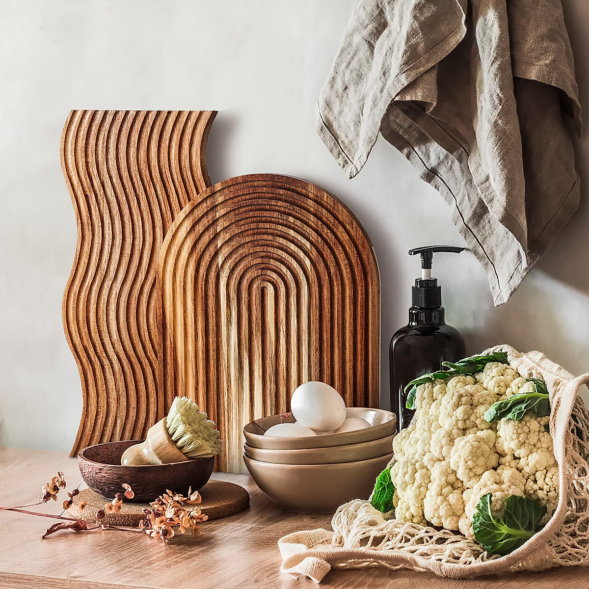 Decorative Cutting Board – Wood Serving Board – Cheese Platter - Wooden Board For Kitchen/Shelf/Home Decor- Charcuterie Board-Moudja Decorative cutting boards (Arch Shape)